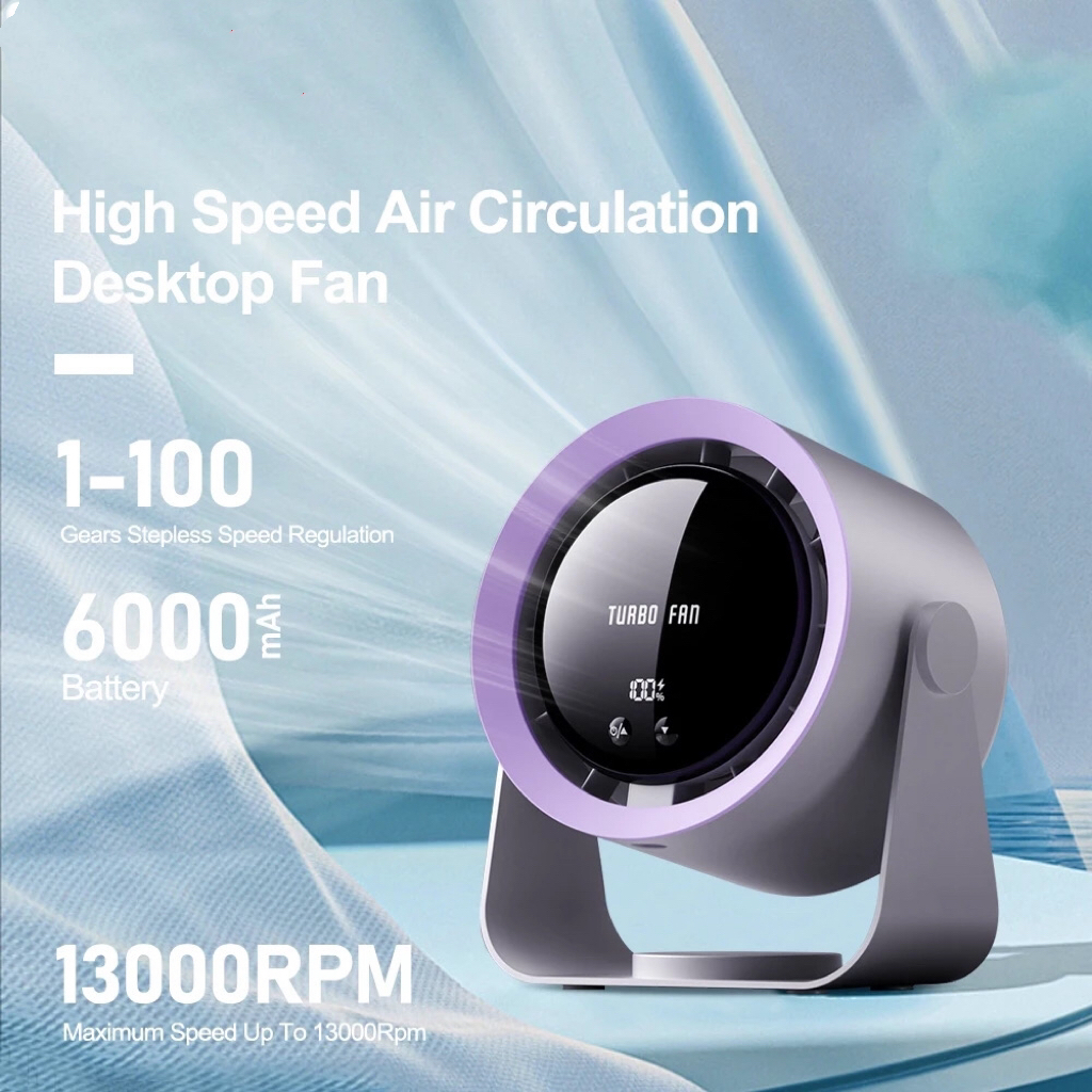 Meet Turbo Desktop Fan 100 Gears High Speed Air Circulation ...