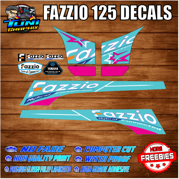 FAZZIO 125 FZ9 STRIPPING DECALS ( HIGH QUALITY PRINT,LAMINATED ...