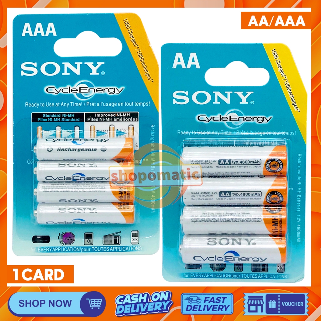 SHOPOMATIC Sony Rechargeable Battery AA/AAA/9V AA AAA 9V Batteries ...