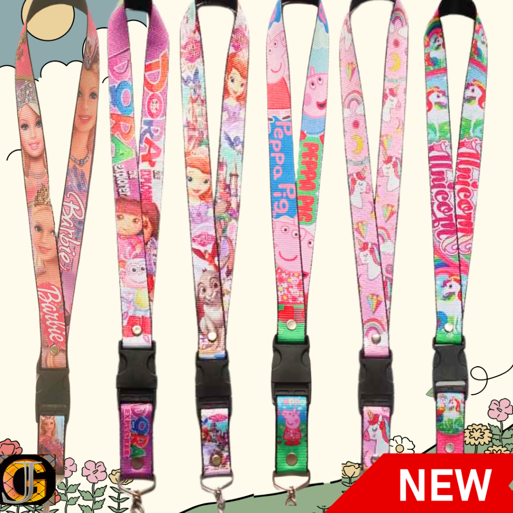 jg Sofia Barbie Dora Unicorn Peppapig Lanyards Id lace Cartoons Holders ...