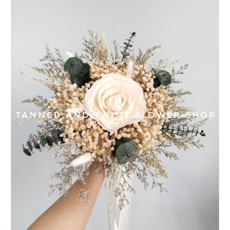 SIMPLE dried flower bouquet Bridal bouquet Eucalyptus scented flower ...