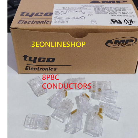AMP Tyco RJ45 Connector COMPUTER LAN CABLE CONNECTOR CAT5/CAT6 HEAVY ...