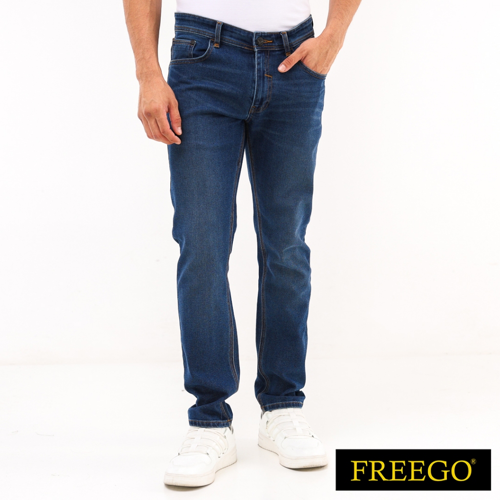 Freego Mens Denim Long Pants Slim Tapered Fit Stretch GOB23-0002 ...