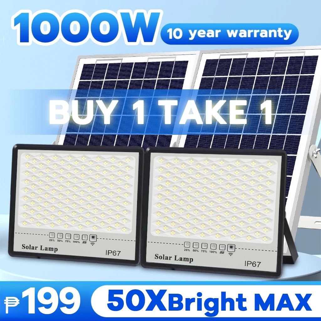 AUDERWIN BUY 1 TAKE 1 Solar Light 1000W LEDFlood Light Outdoor Original Waterproof Solar Light ...