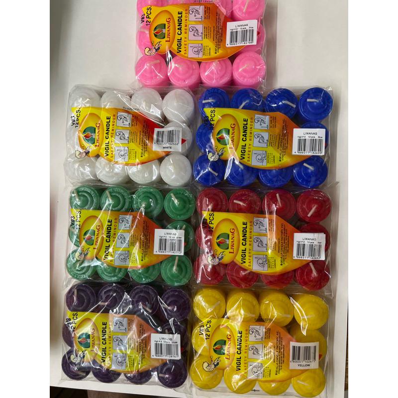 Vigil 3 Liwanag 12 pcs per balot 3cm height 3.3cm diameter | Shopee ...