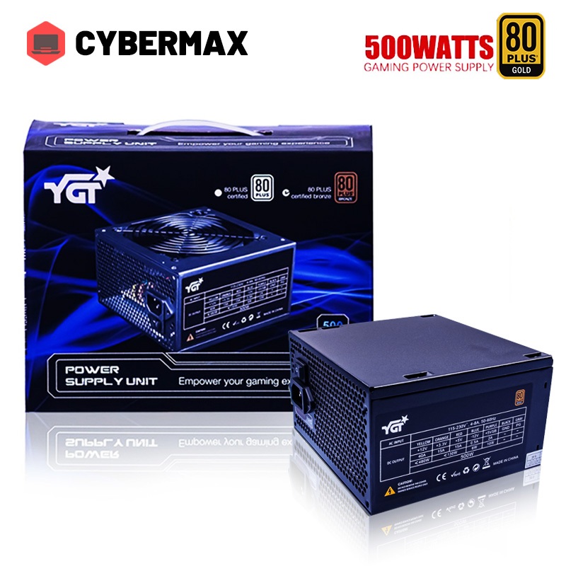 YGT 500W Power Supply Unit ATX Computer True Rated 12V 80Plus Bronze ...