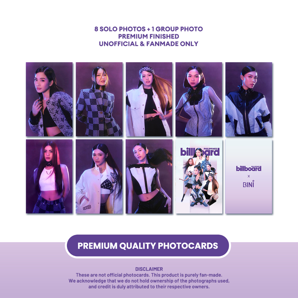 [NEW] BINI x Billboard Fanmade Photocards with Back Design | Shopee ...
