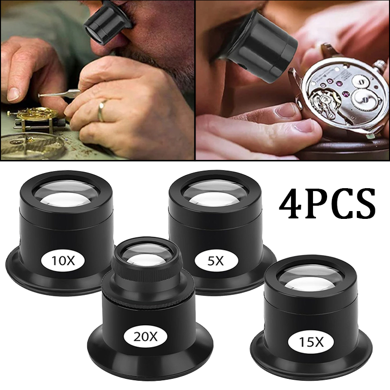 4Pcs Eye Loupe Watch Movement Repair Magnifier Magnifying Glass For ...