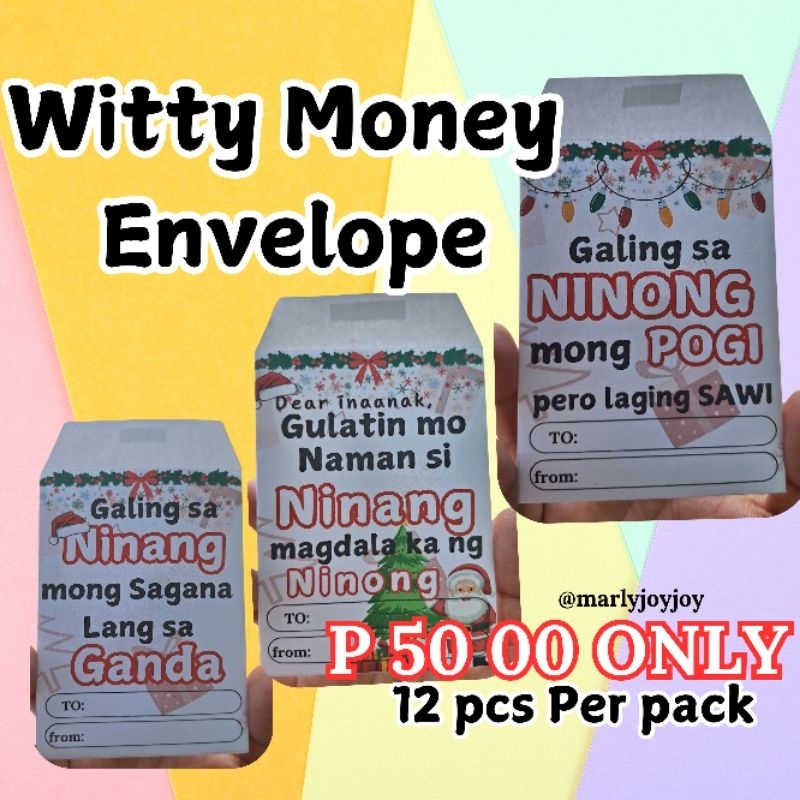 MONEY ENVELOPE Witty Notes 12 pcs per pack | Shopee Philippines