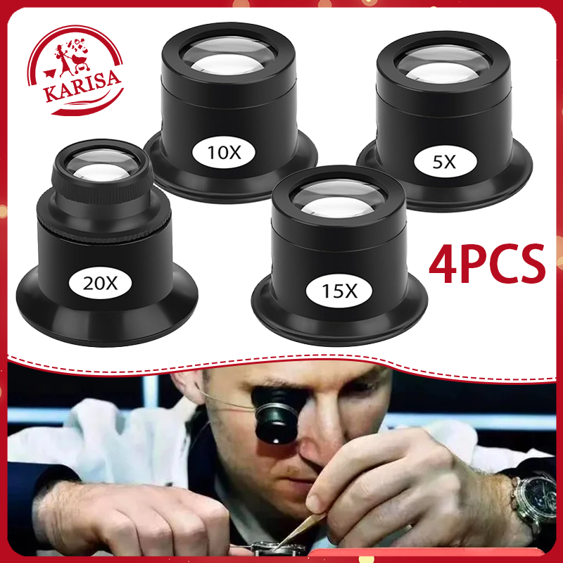 4Pcs Eye Loupe Jewelers Loupe Magnifier Watchmaker Loupe Eye Loop ...
