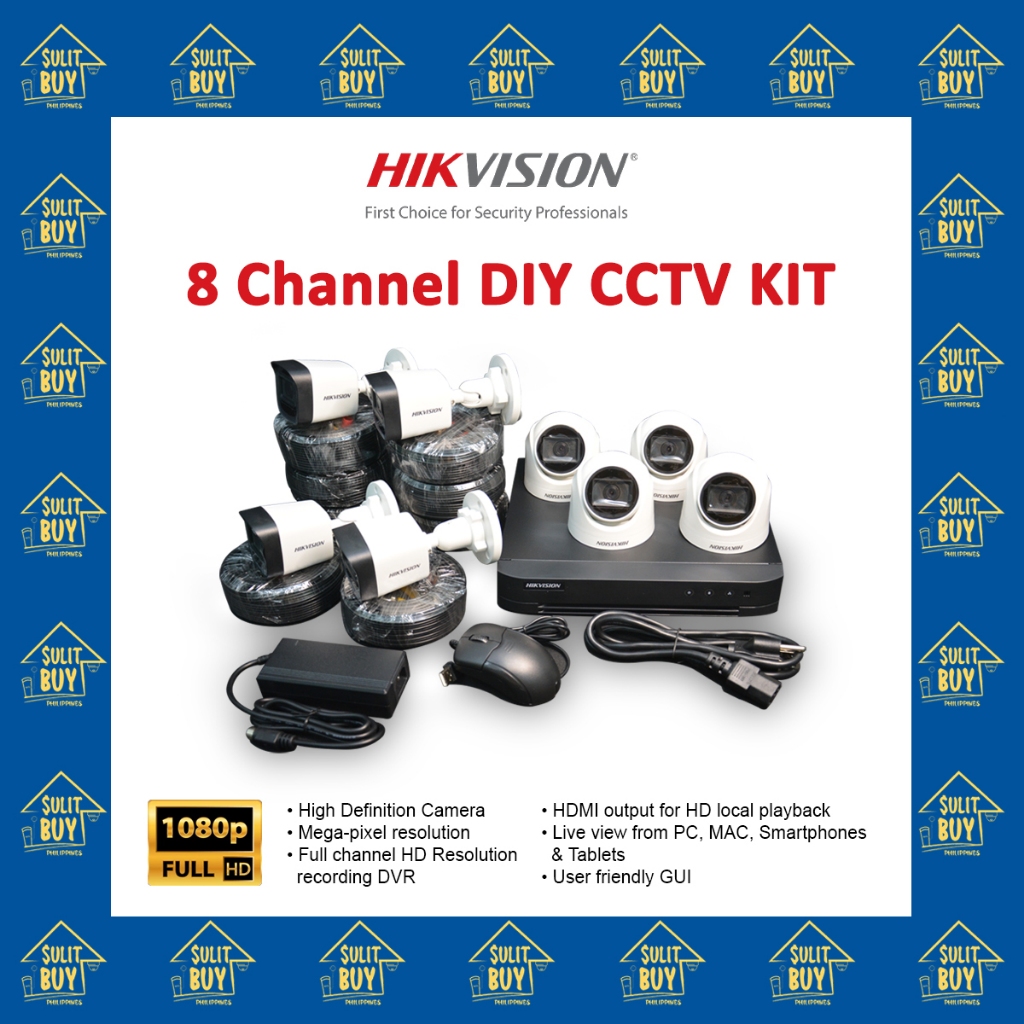 Hikvision 8CH 2MP Turbo HD Camera DIY KIT / DIY CCTV kit / CCTV kit ...
