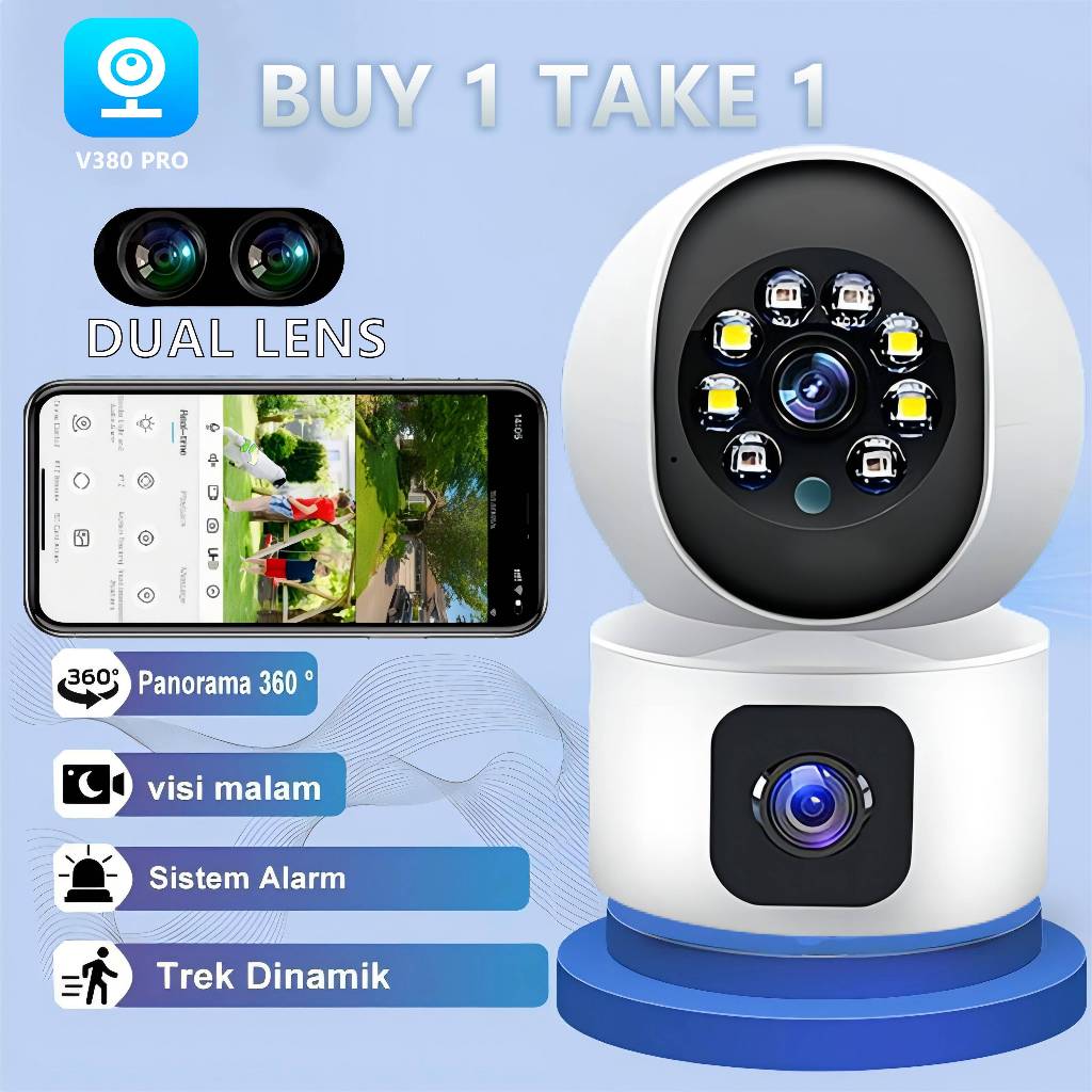 CCTV Camera 5K Dual Lens Connect to Cellphone 2 Way Audio 50MP Wireless ...