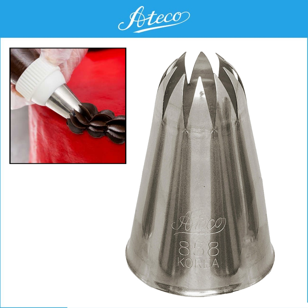 Ateco Stainless Steel Closed Star Piping Tip Icing Bag Pastry ...