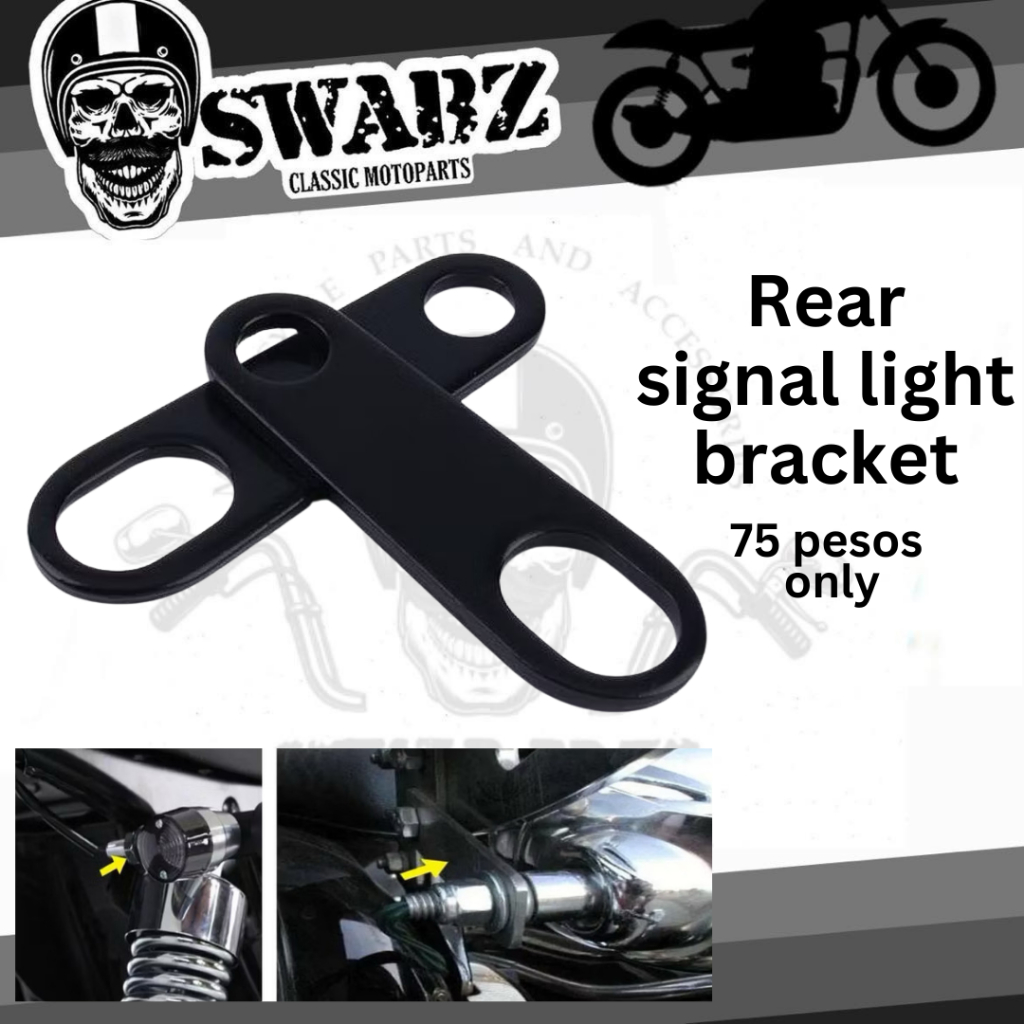 1 pair of Silver Chrome / Black Rear Signal Light bracket Mounting for ...