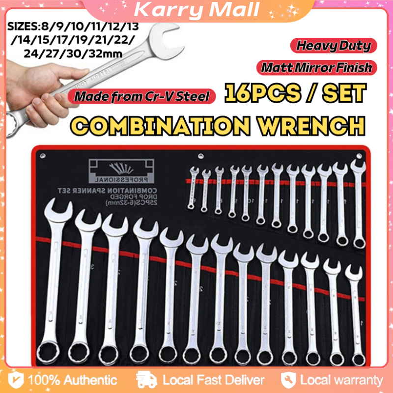 8/12/14/16pcs Wrench Tool Set 8-32mm Combination Dual Purpose Allen ...