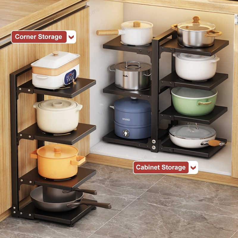 Multipurpose Kitchen Rack Kitchen Pan Organizer Pot Rack Adjustable ...