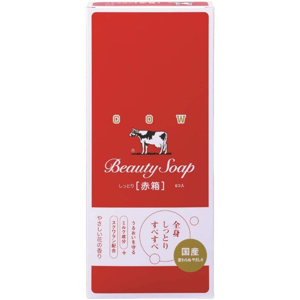 Cow Brand Milk Soap Red Box Soap 90g x 6 pieces Red box 6 pieces 1 box ...