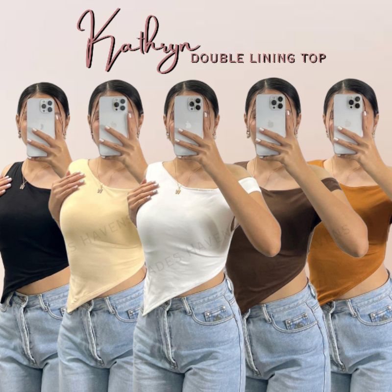 JDSHVNS | KATHRYN TOP DOUBLE LINING ONESIDE ASSYMETRICAL CROPTOP TANK ...