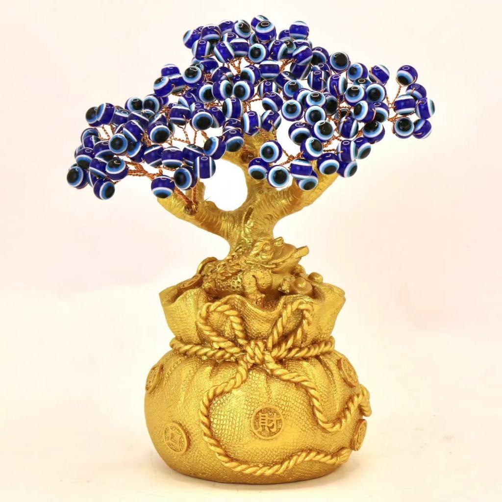 Money Tree evil blue eye Crystals natural income good luck charms all ...