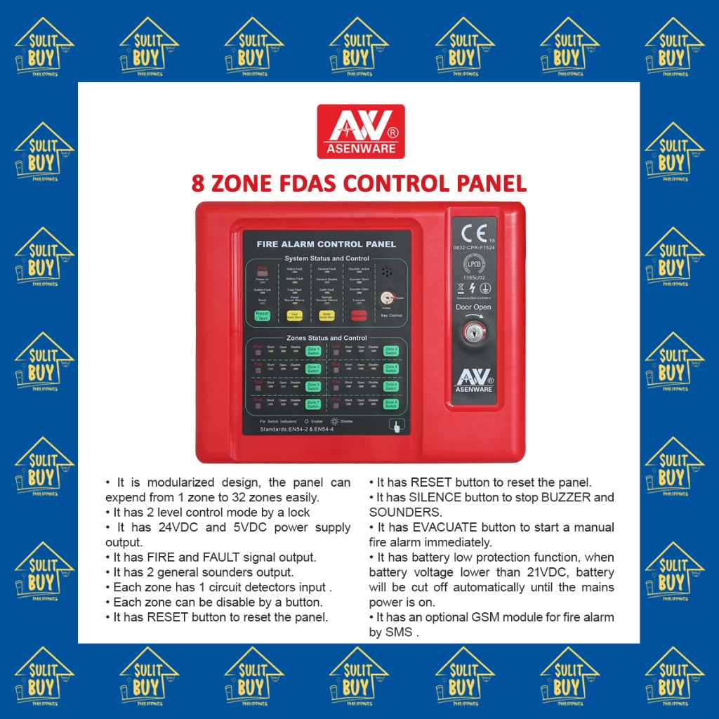 Asenware Conventional 8 zone FDAS Control Panel | Shopee Philippines