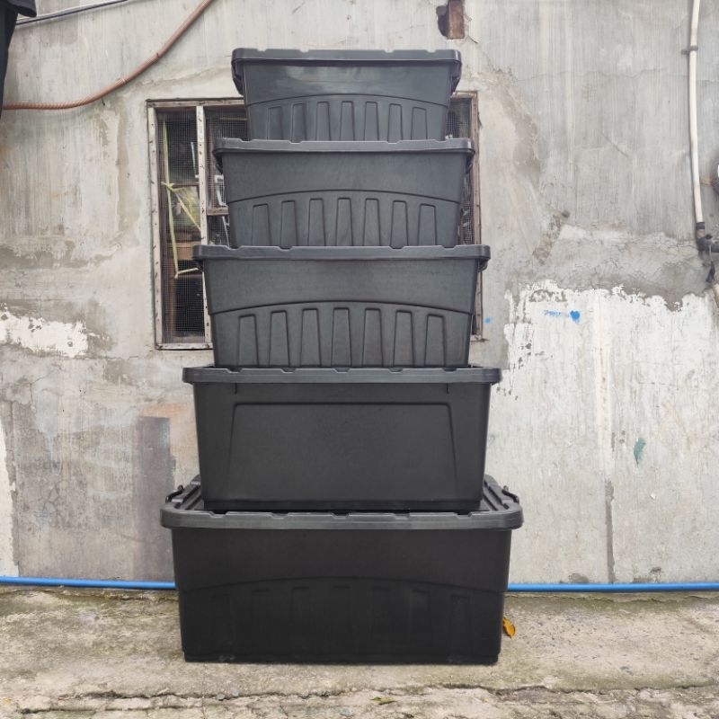 Multipurpose Heavy-Duty Black Storage Box | Shopee Philippines