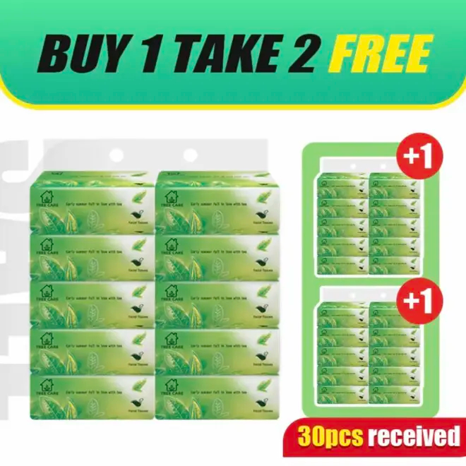 BUY 1 TAKE 2 30 pcs TEA Facial Tissue Table Napkins Face Friendly Soft ...