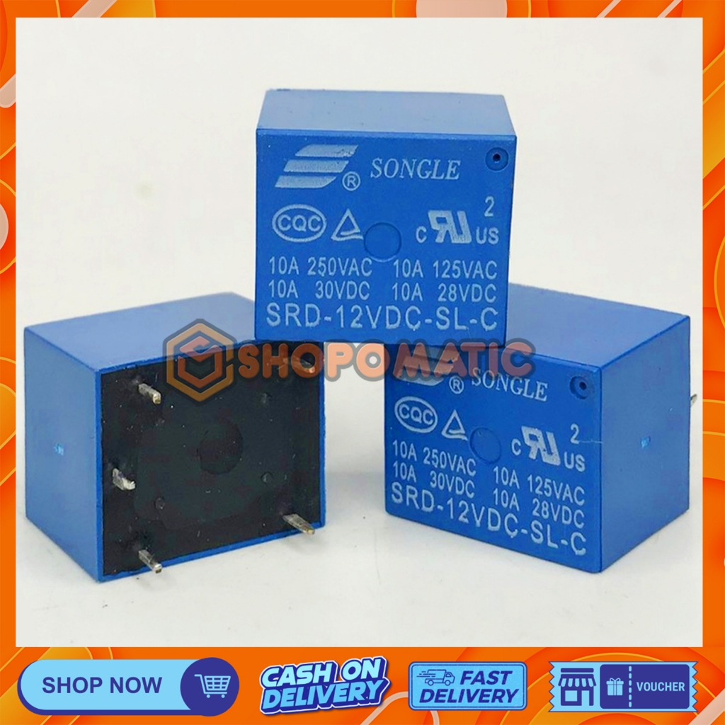 SHOPOMATIC 5 Pin Mini SPDT Relay 12V 10A 250V | Shopee Philippines