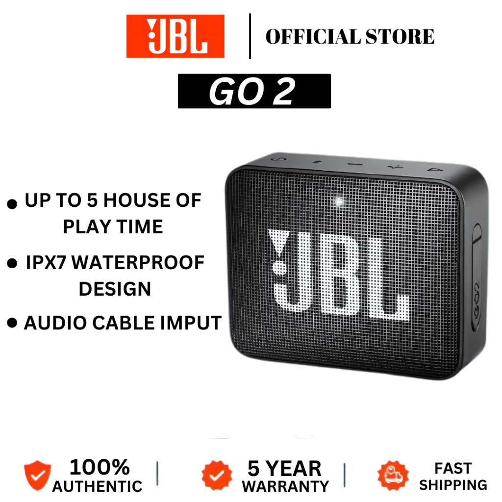 JBL Go 2 Plus Power Portable Bluetooth BASE Speaker Wireless IPX7 ...