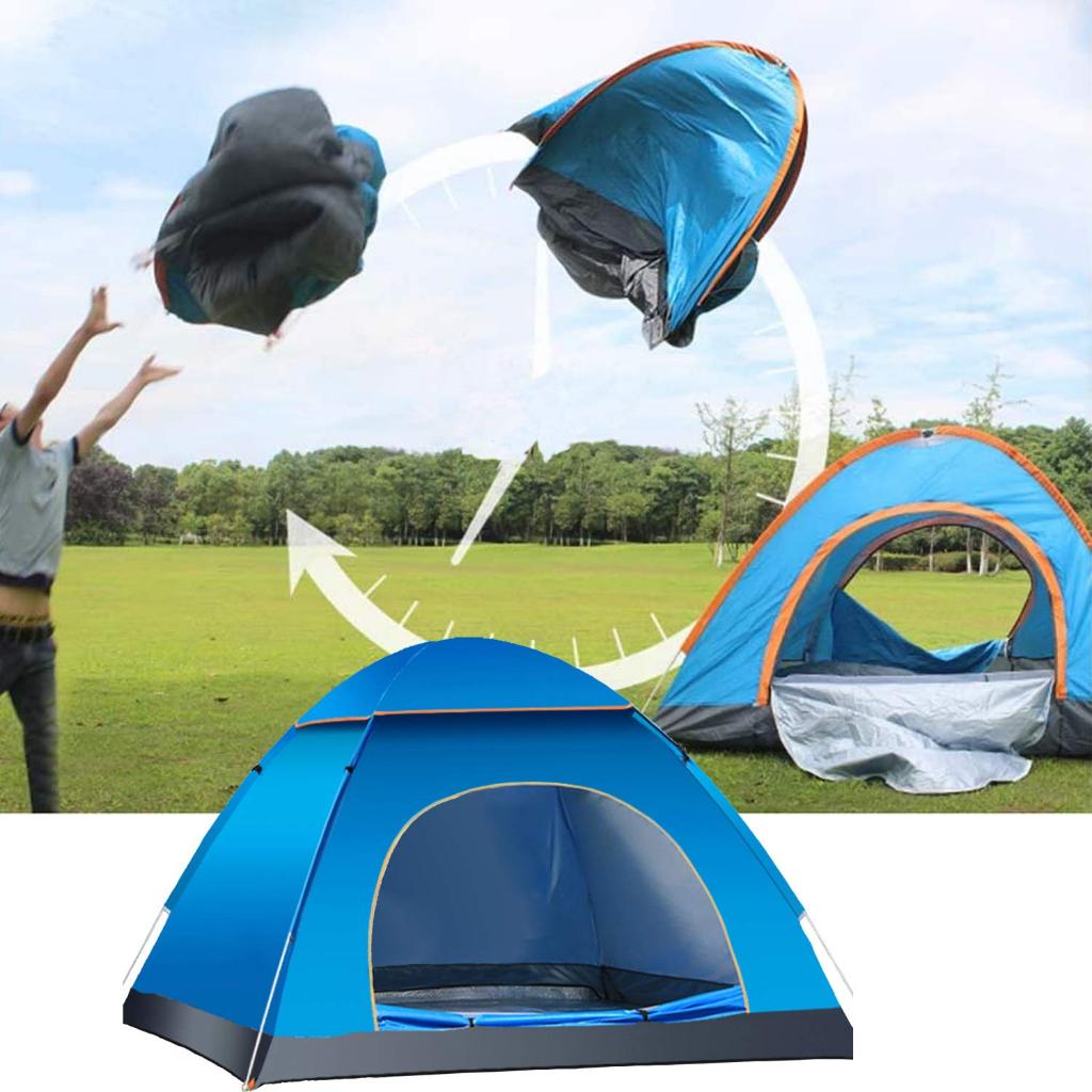 4 People Outdoor Camping Tent Outing Field Moisture-Proof Rain Portable ...