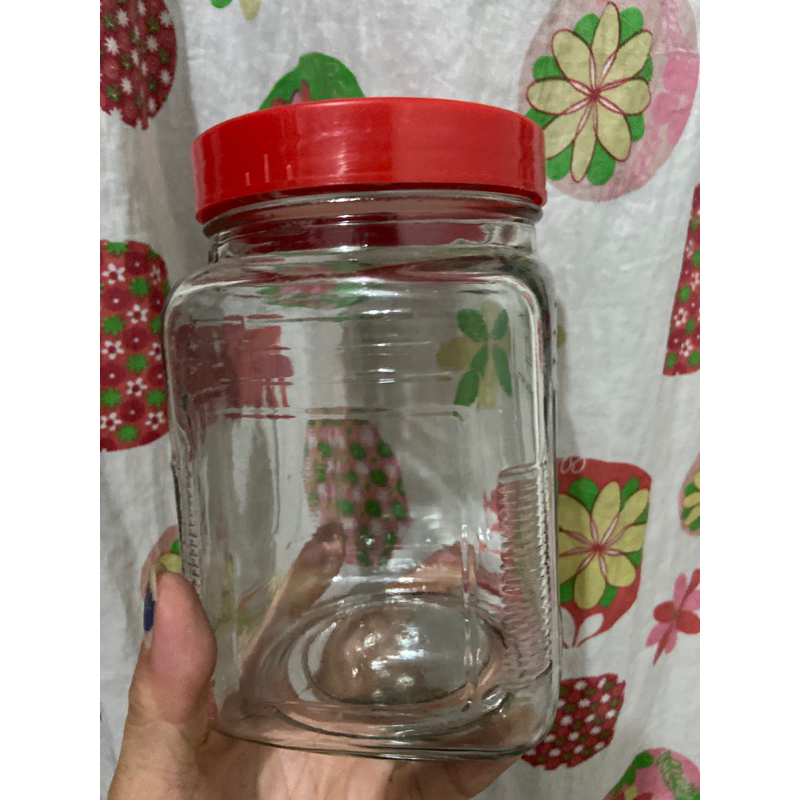 glass jar garapon with red cover from England | Shopee Philippines