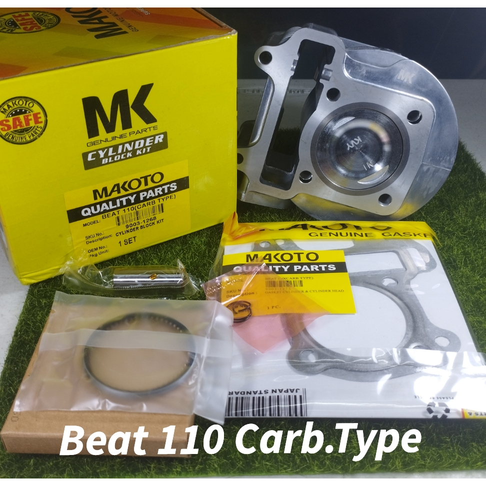 Beat110 Carb Type Std Cylinder Block Kit Makoto (Beat 110) | Shopee ...