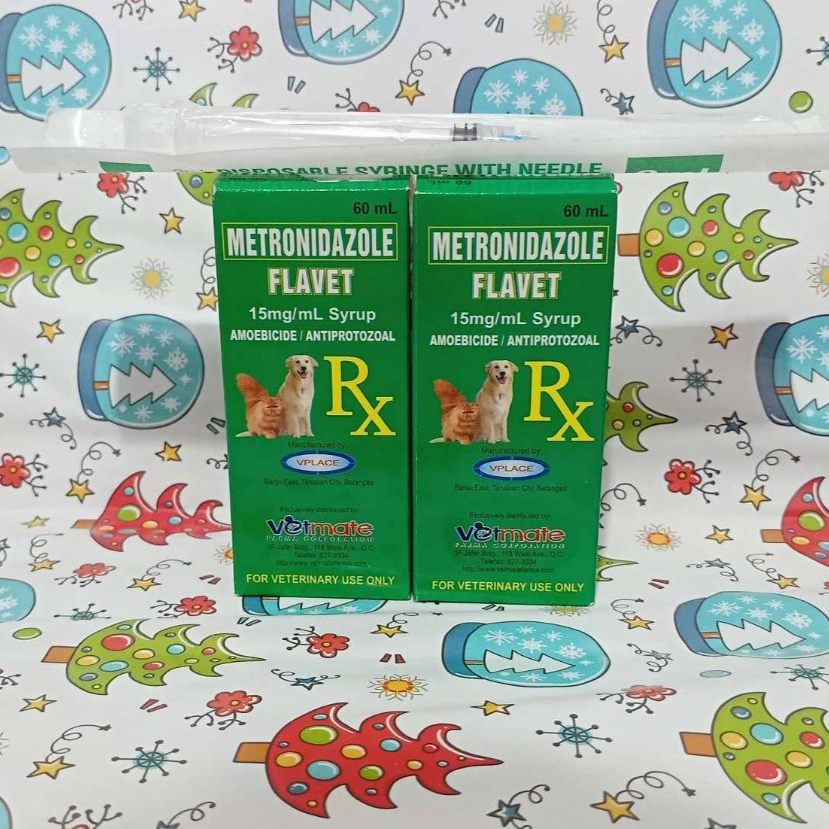 Papi Flavet Amoebicide / Antiprotozoal Syrup For Pets 60ml with Free ...