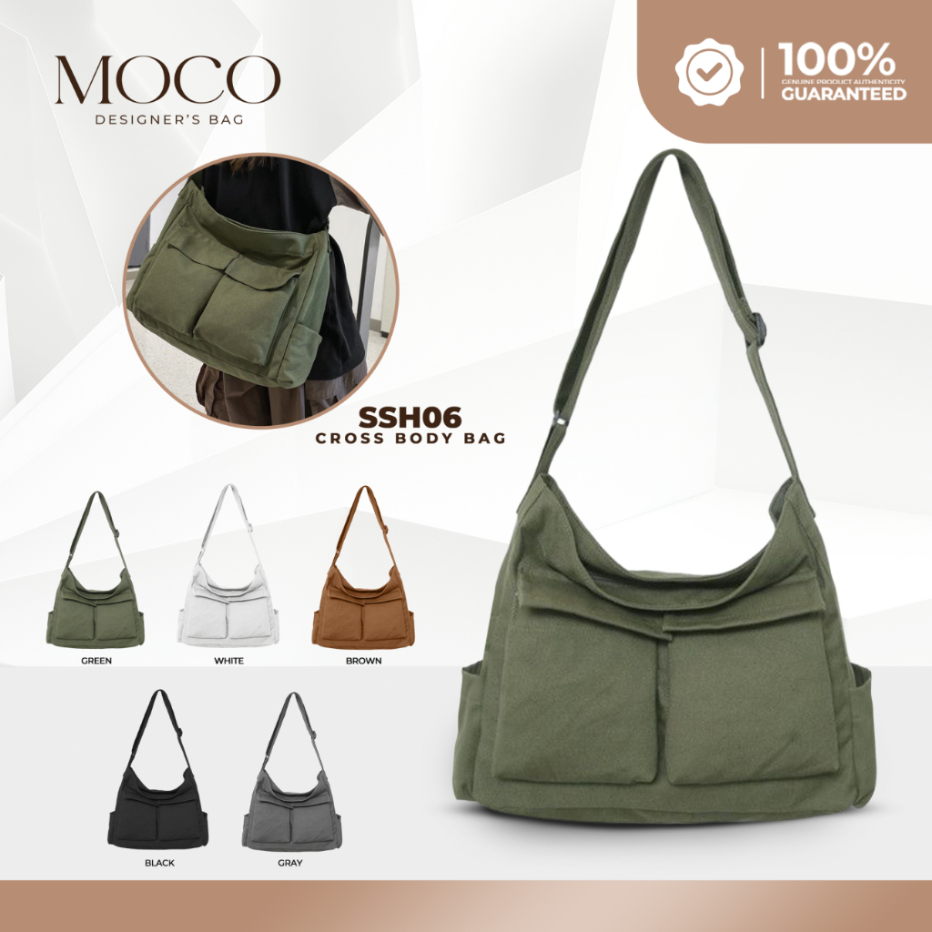 Moco Bags Canvas Shoulder Bag For Women Men Large Capacity Waterproof Unisex Messenger Bags ...