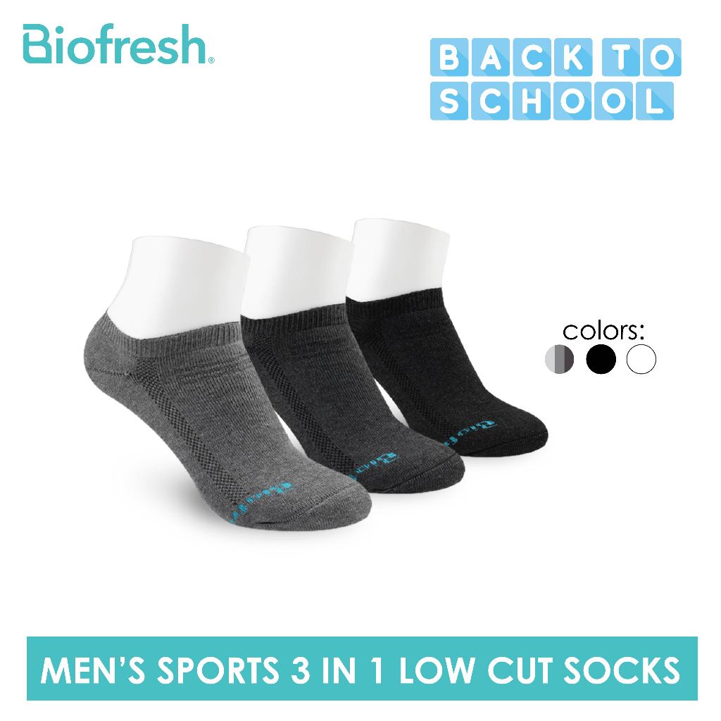 Biofresh Men's Cotton Thick Sports Low Cut Socks 3 pairs in a pack ...
