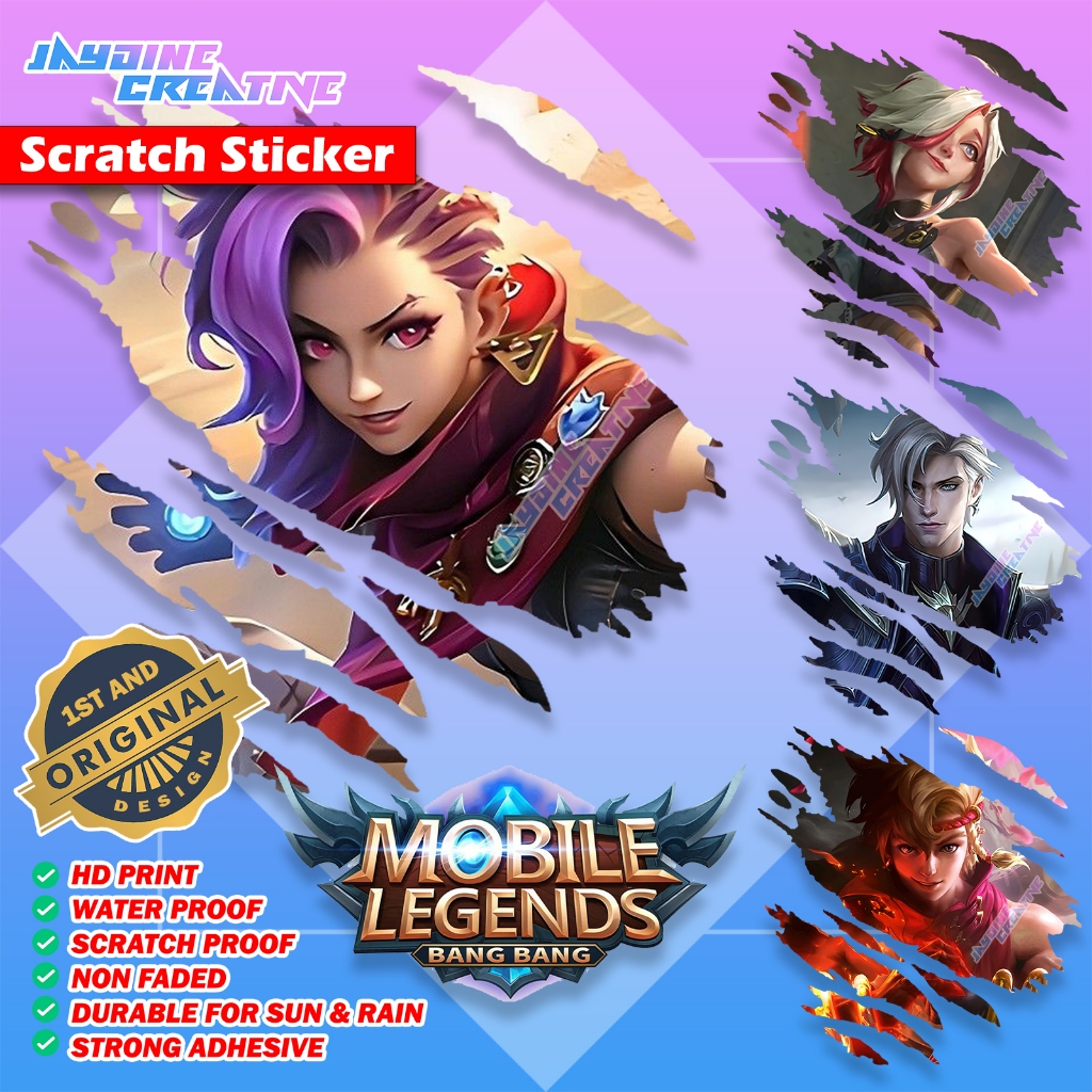 Mobile Legends v5 Scratch Design Sticker, Indoor Outdoor Vinyl Sticker ...