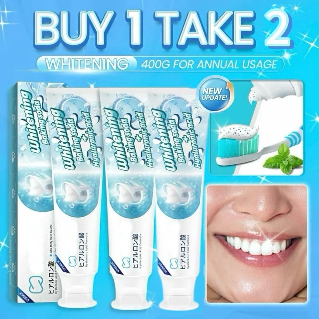 LBLS teeth Whitening toothpaste Hyaluronic Acid Dual-Effect and Scoban ...