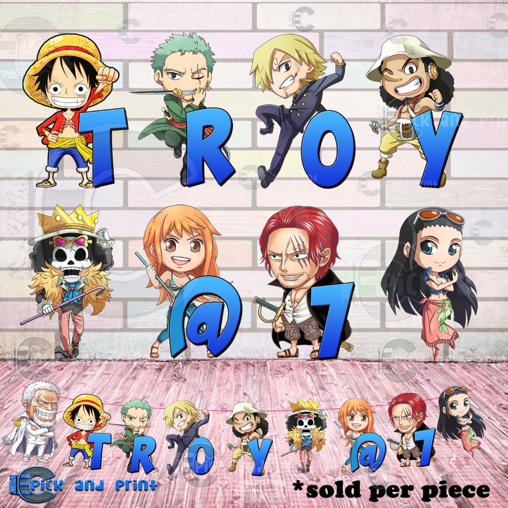 Personalized One Piece Character Name Banner Bunting Banderitas for DIY ...