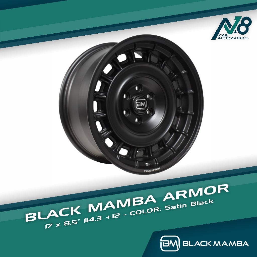 BLACK MAMBA ARMOR 17x8.5" 114.3 +12 SATIN BLACK Genuine | Shopee ...