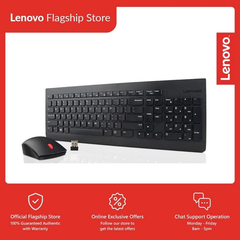 Lenovo 510 Wireless Combo Keyboard & Mouse - US English (103P) | Shopee ...