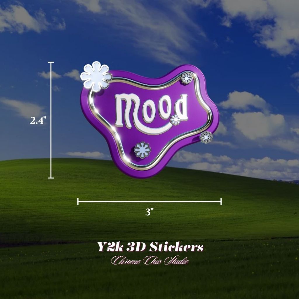 Mood Y2K 3D Text Vinyl Waterproof Sticker | Shopee Philippines