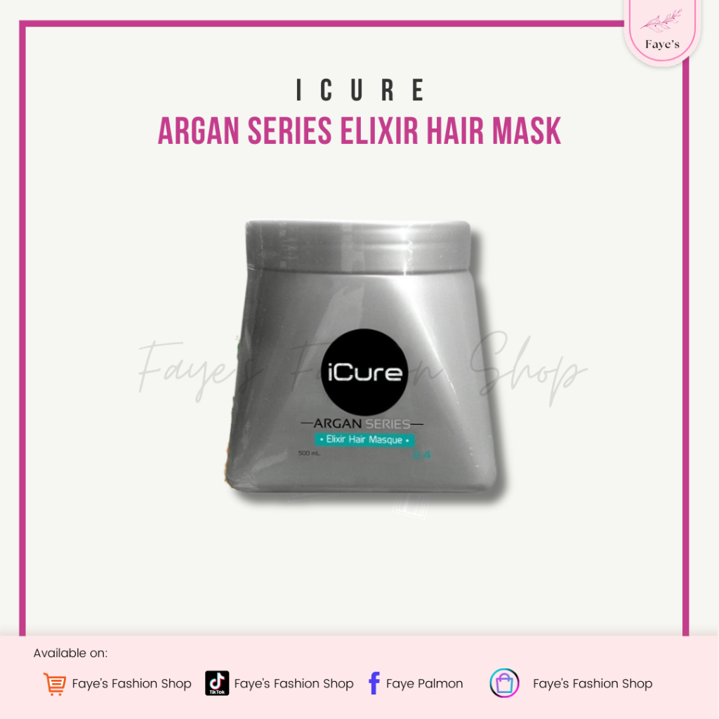 Icure Argan Series Elixir Hair Mask Jar 500ml | Shopee Philippines