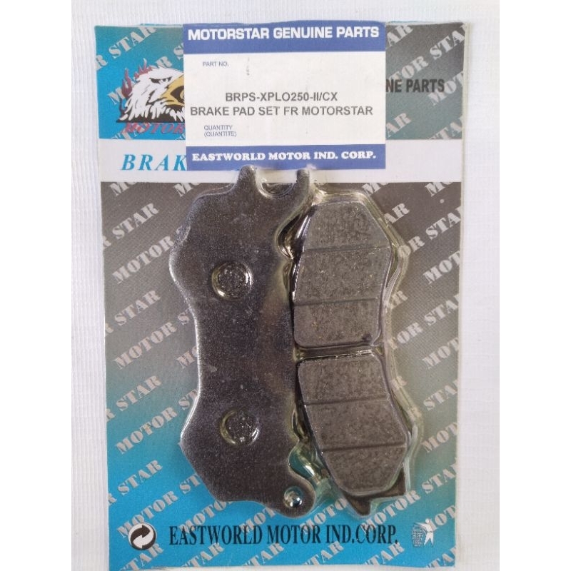 XPLORER250-ll/250CX/GPR250 BRAKE PAD SET FRONT MOTORSTAR | Shopee ...
