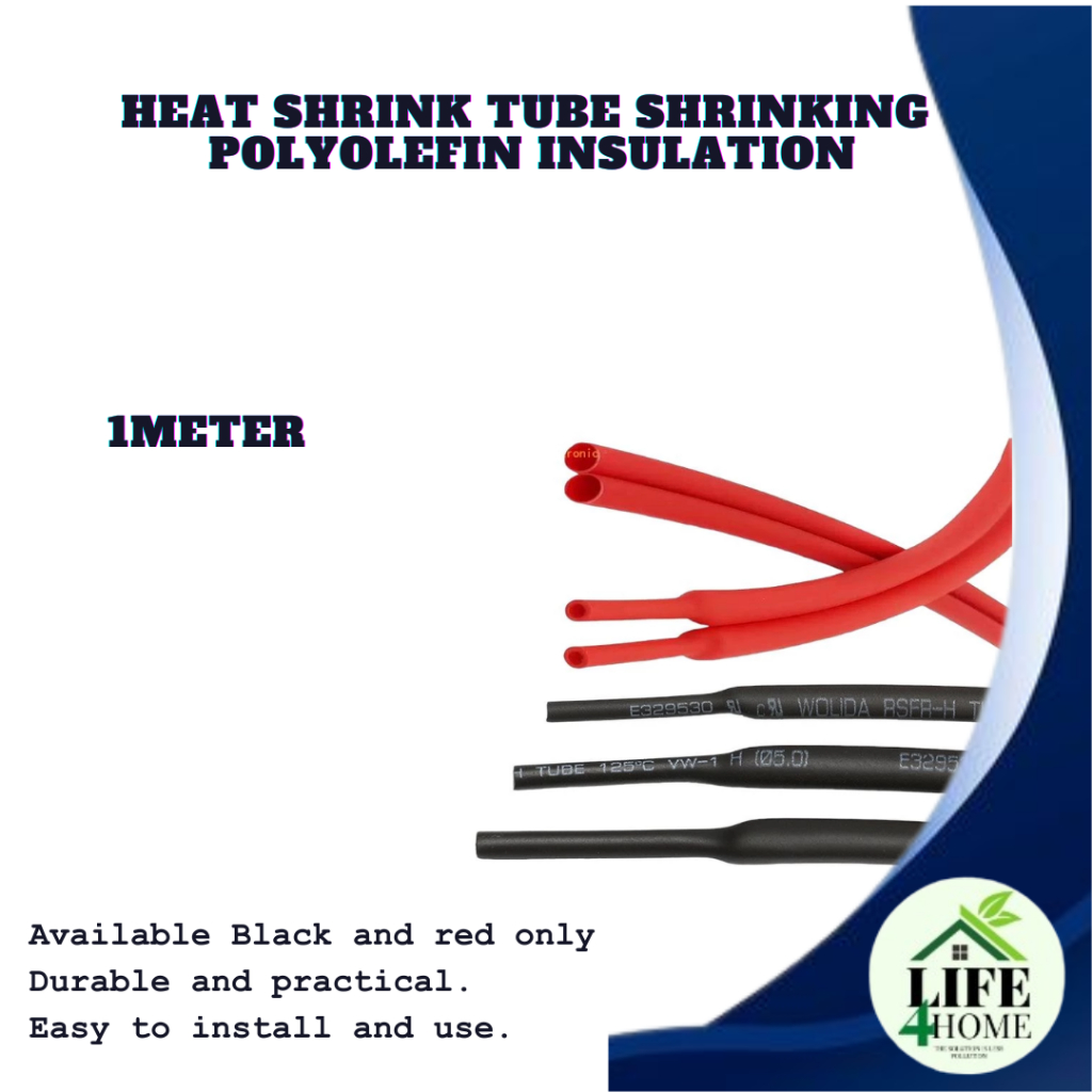 1 Meter Heat Shrink Tube Shrinking polyolefin insulation | Shopee ...