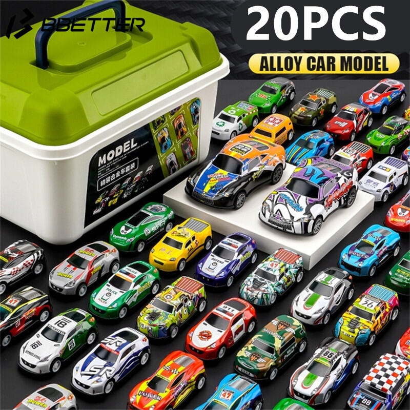 20PCS 4.8cm Alloy Car Model Set With Storage Box Diecast Cars Toys for ...
