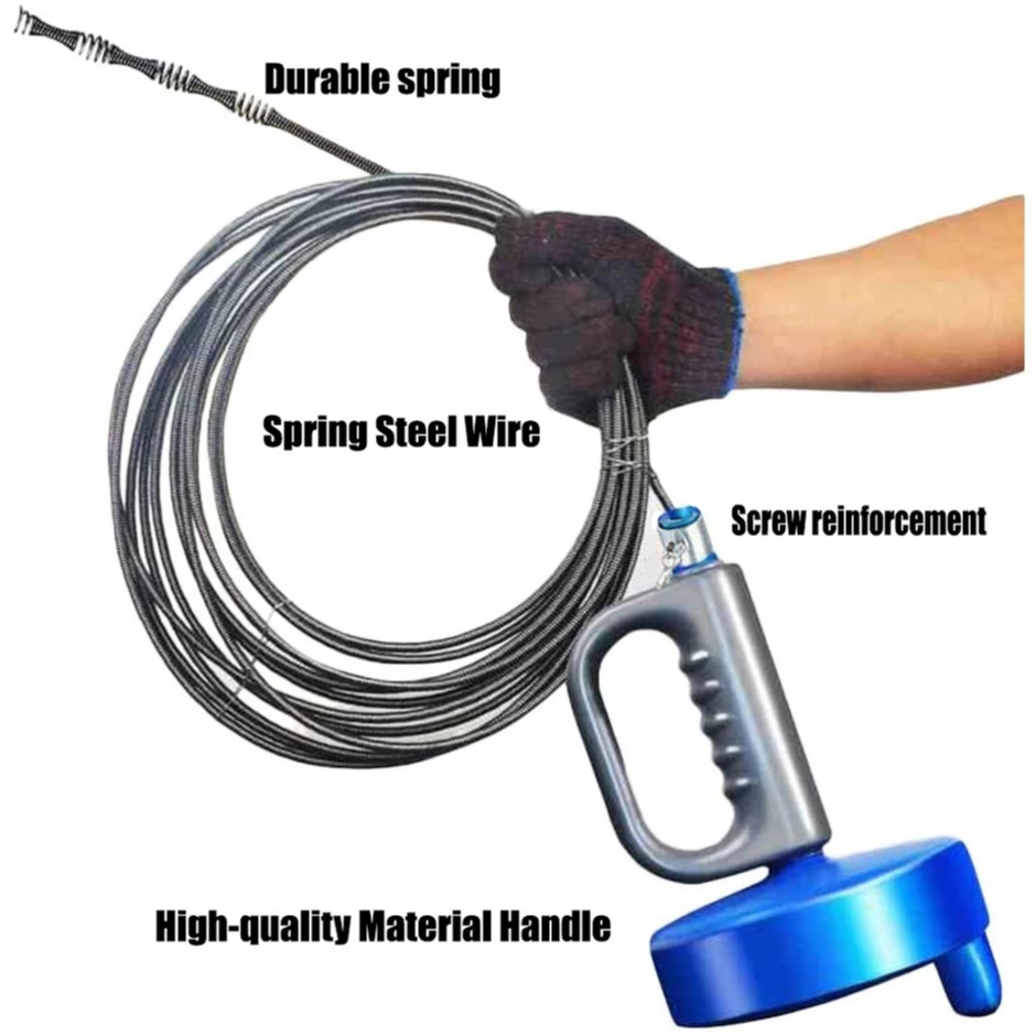Drain Unblocker Tool Clog Flexible Auger Snake Rod SinkTub Sewer ...