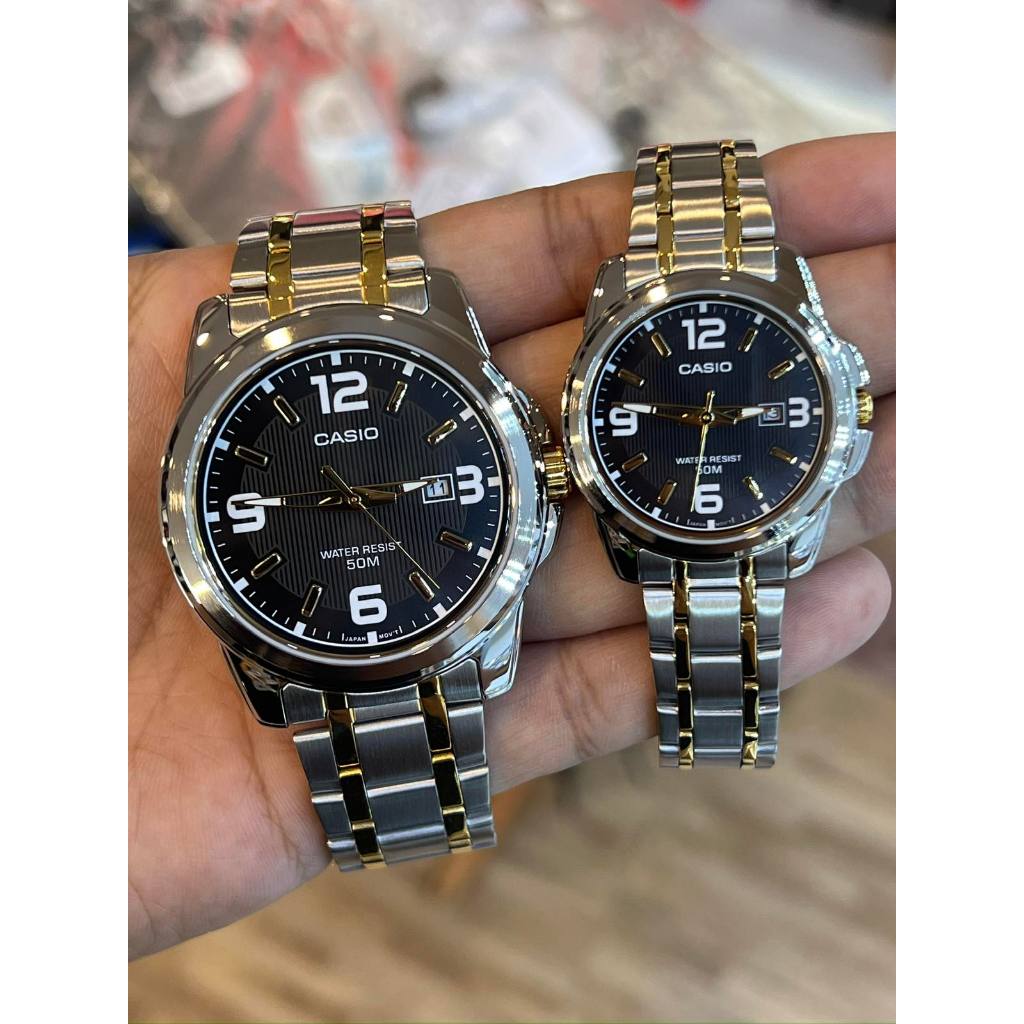 ORIGINAL CASIO Analog Two-toned Couple Watch MTP-1314SG-1A & LTP-1314SG ...