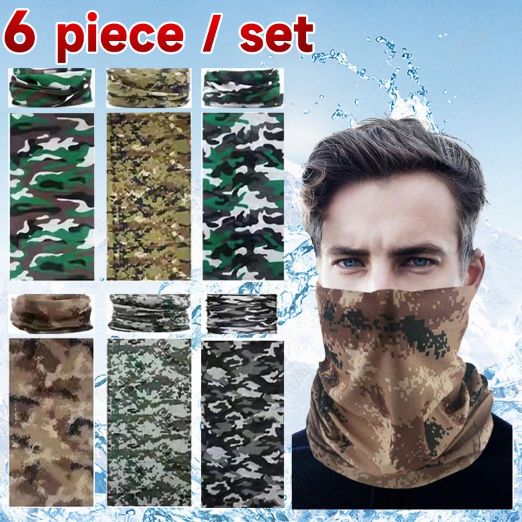 6 Pieces/Set Stretch Magic Tube Mask Bandanas Barack Headband Face Mask ...