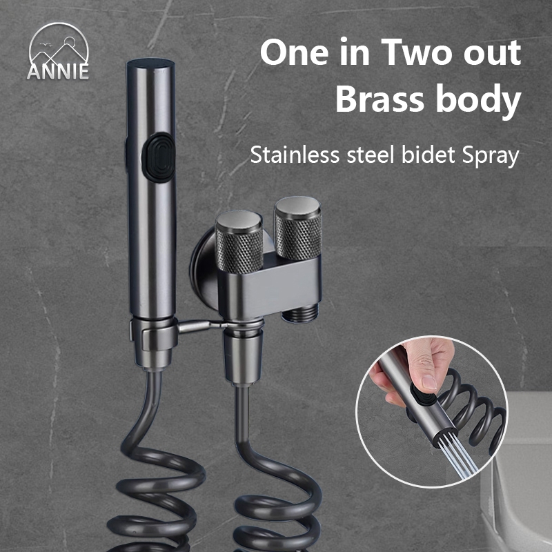 ANNIE Bathroom Stainless Steel Bidet Set with Two Way Valve 1 in 2 out ...
