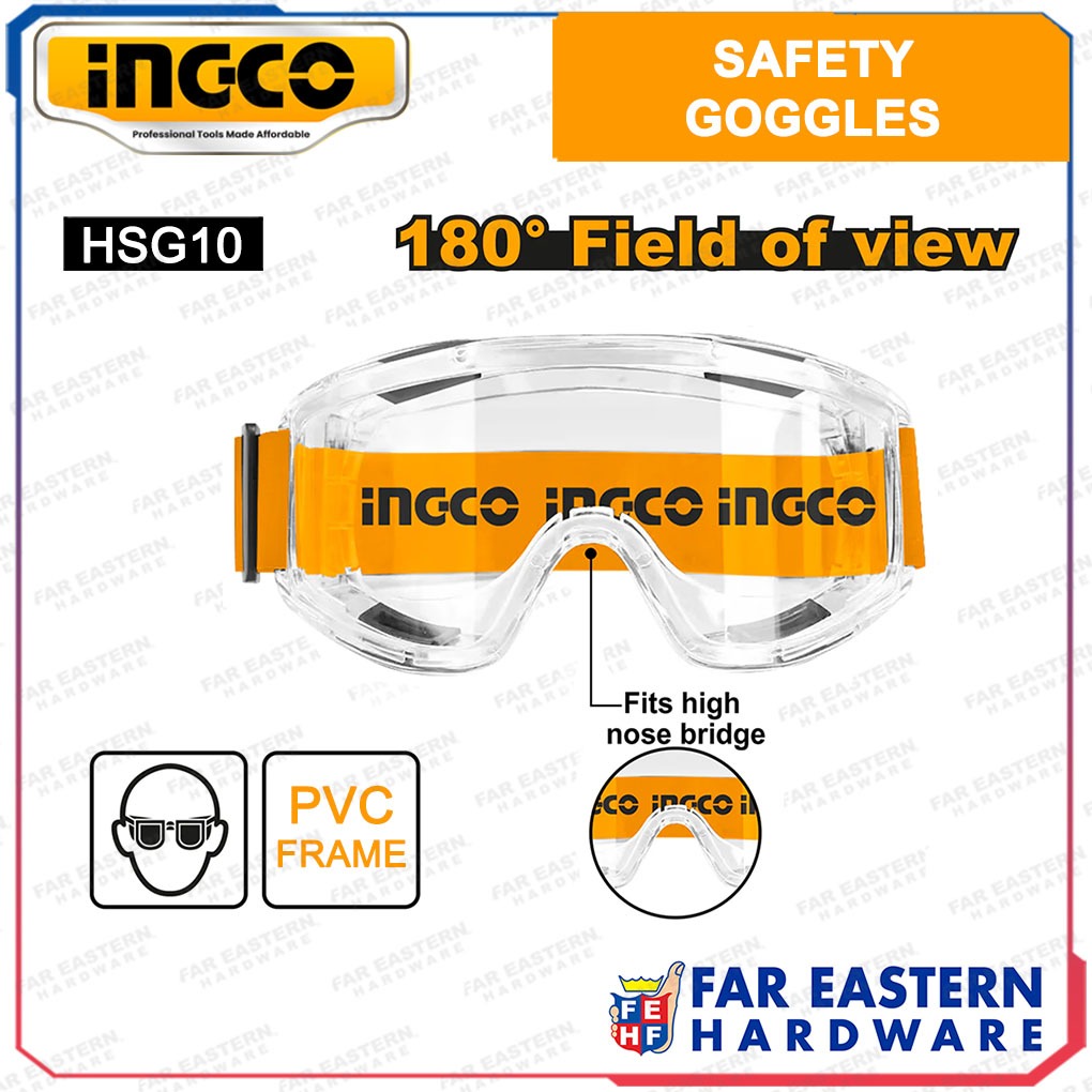 INGCO Safety Goggles Eyewear Glasses Spectacle HSG10 INHT | Shopee ...