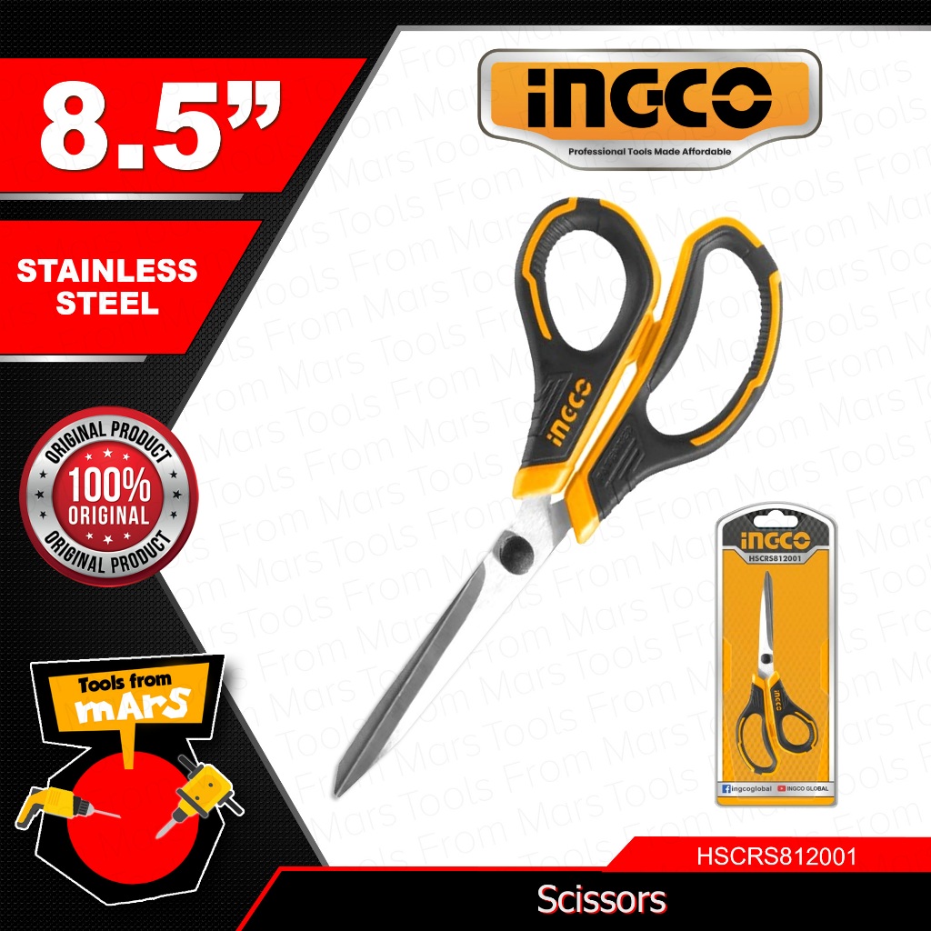 INGCO Stainless Steel Scissors 8.5 inch HSCRS812001 cutting, trimming ... INGCO Stainless Steel Scissors 8.5 inch HSCRS812001 cutting, trimming ...